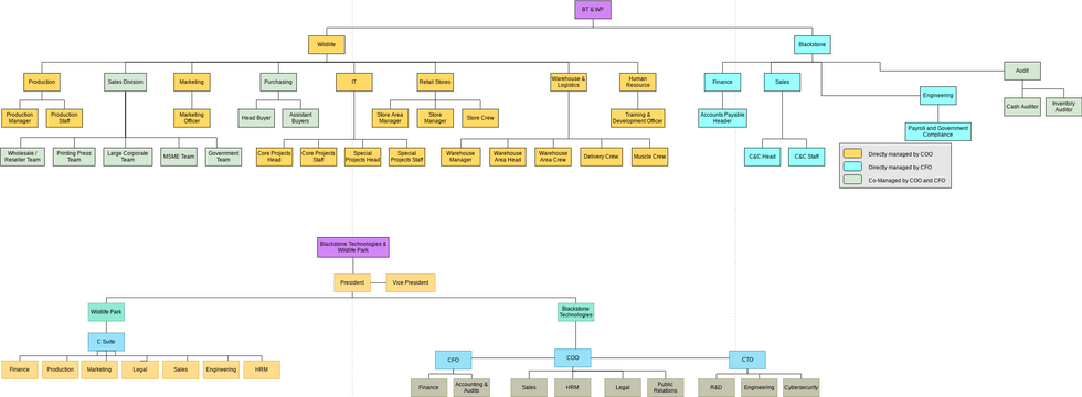Organization Chart with Color Legend | Visual Paradigm User-Contributed ...